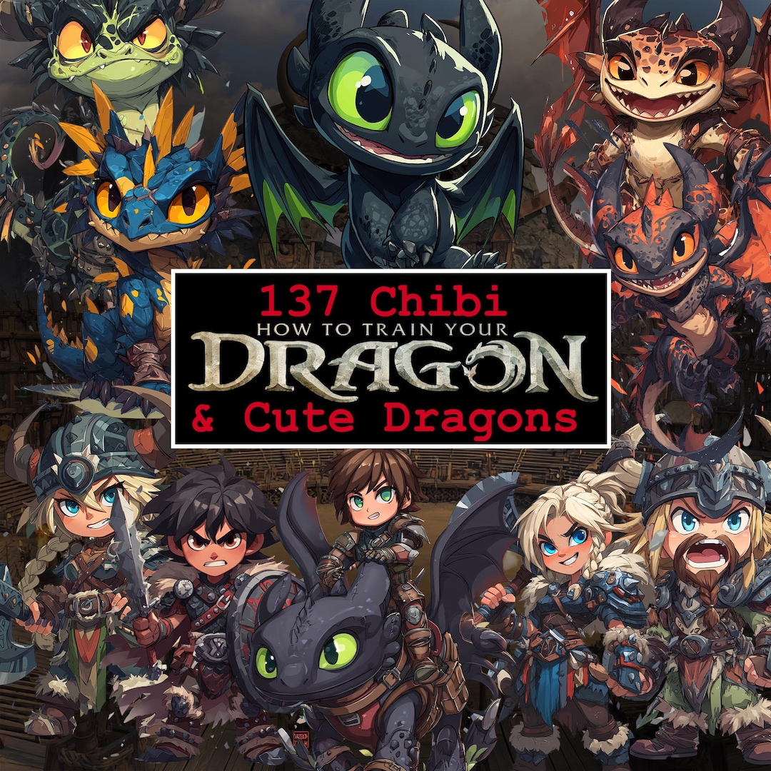 Chibi Dragon PNG Bundle | Printable 'how to Train Your Dragon' Clipart ...
