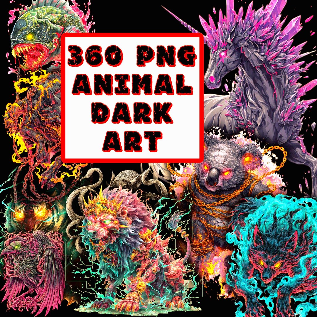 Beast Within Bundle | Dark Fantasy Animal Spirit Art & Shadow Creature ...