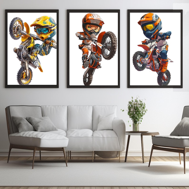 Chibi Motocross Riders Bundle | MX Cartoon Clipart Set for Stickers ...