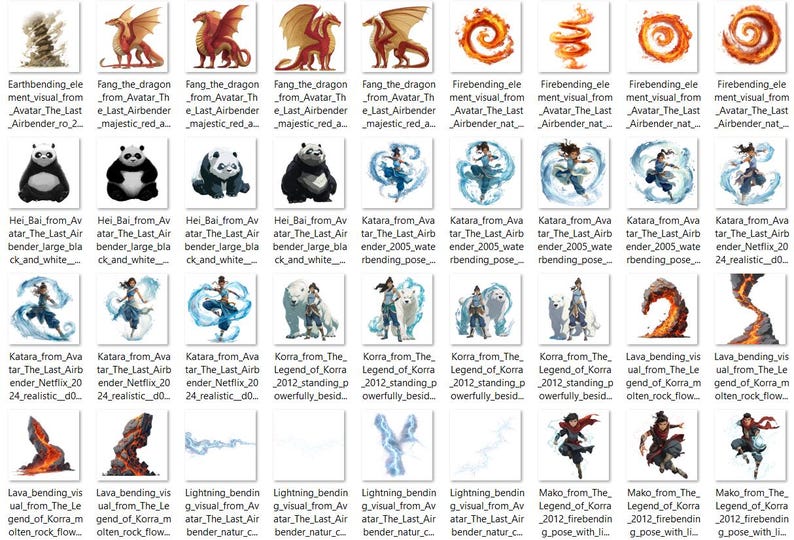Elemental Bender Fantasy PNG Bundle | Fire Water Earth Air Warriors ...