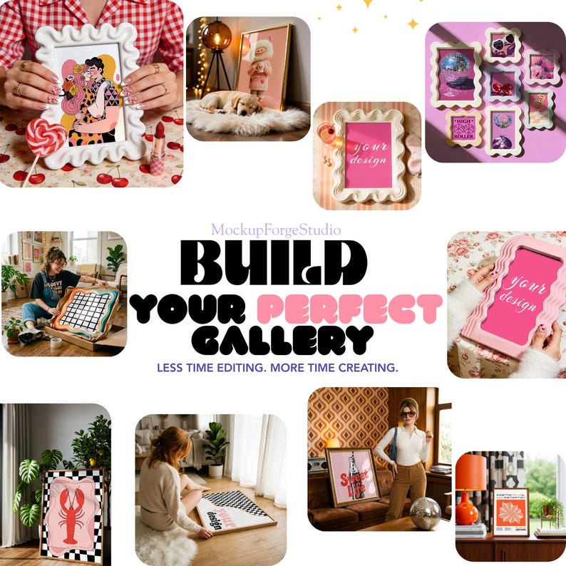 High-end Studio Frame Mockup 3:4 With Gen Z Model | Bright Editorial ...