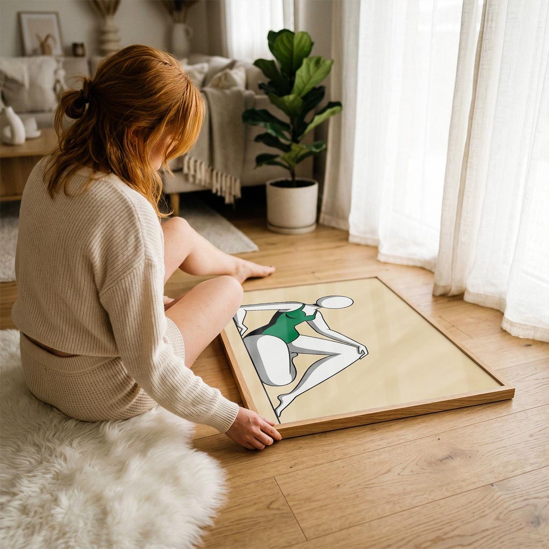 Horizontal Frame Mockup With Model, Cozy Woman Lifestyle Styled PSD - Etsy