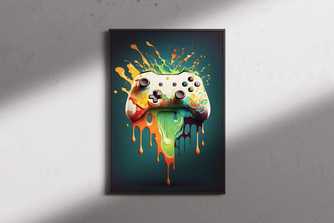 Colorful Gaming Controller Art Print – Gamer Wall Decor - Etsy UK