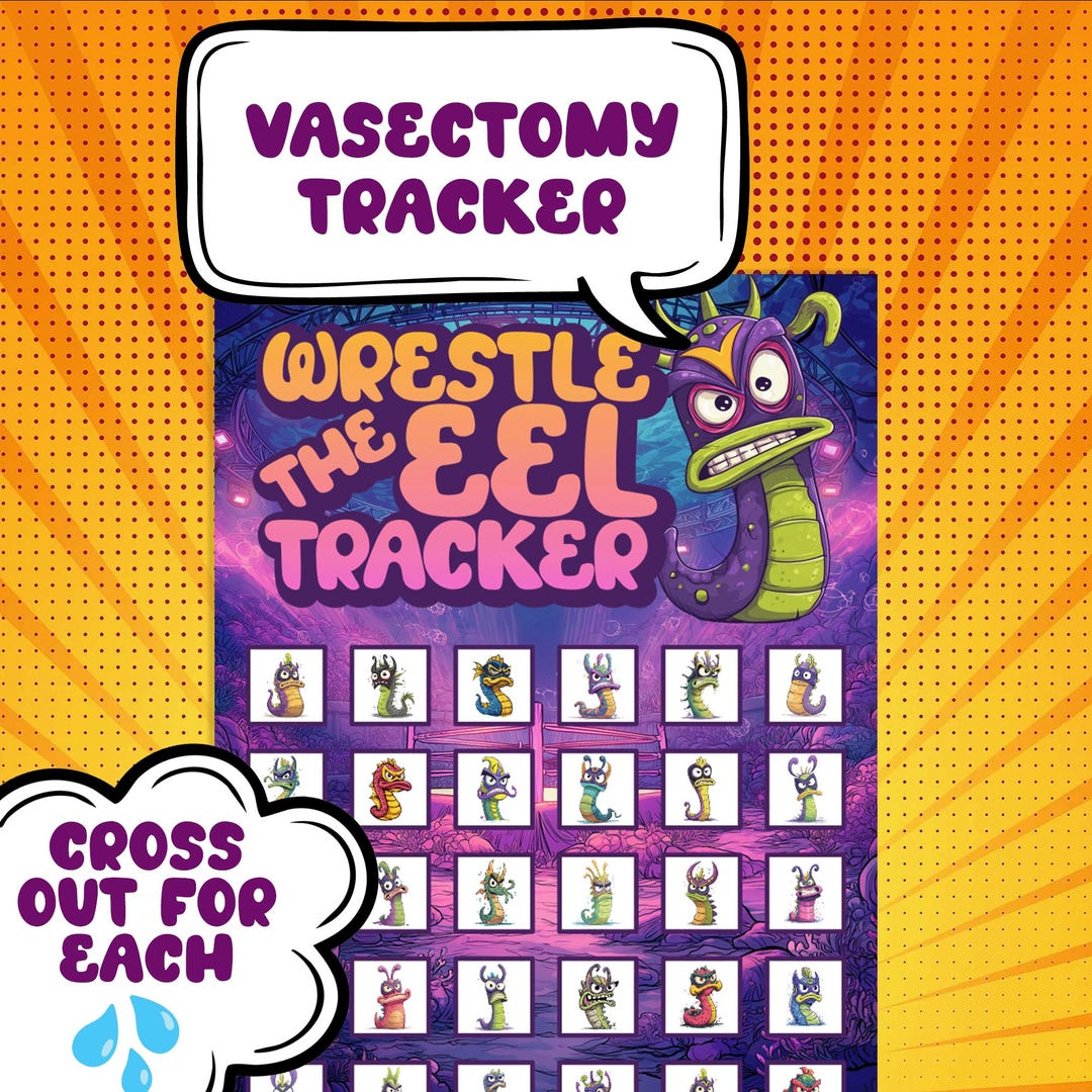 Wrestle the Eel Vasectomy Tracker - Funny Post-vasectomy Gift for Him ...