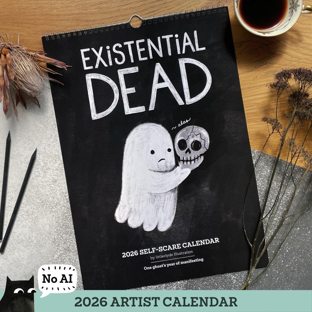 2026 Calendar for Sarcastic Ghost Lovers: Existential Dead, Dark Humor ...