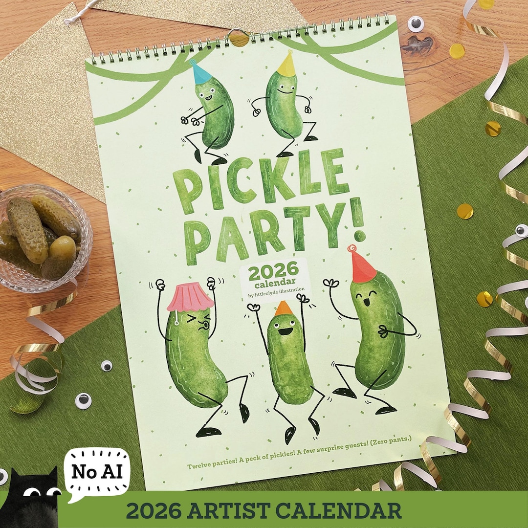 2026 Calendar: Pickle Party! Cute Dancing Pickles, Whimsical Food Art ...