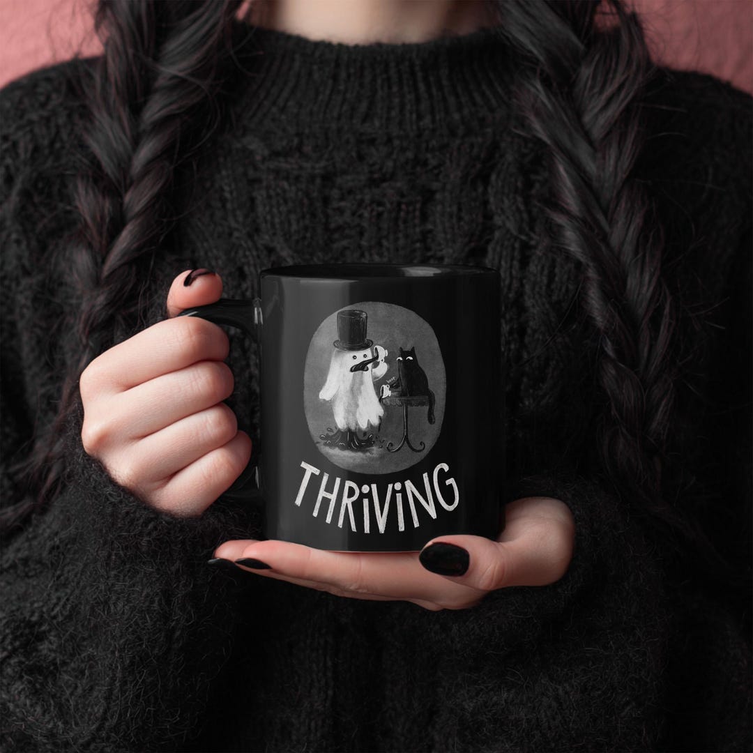 Sarcastic Dark Humor Mug: Thriving | Existential Dead Humor | Dark ...