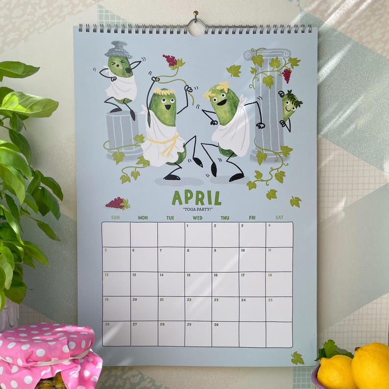 2026 Pickle Party Calendar: Quirky Illustrated Wall Calendar for Pickle ...
