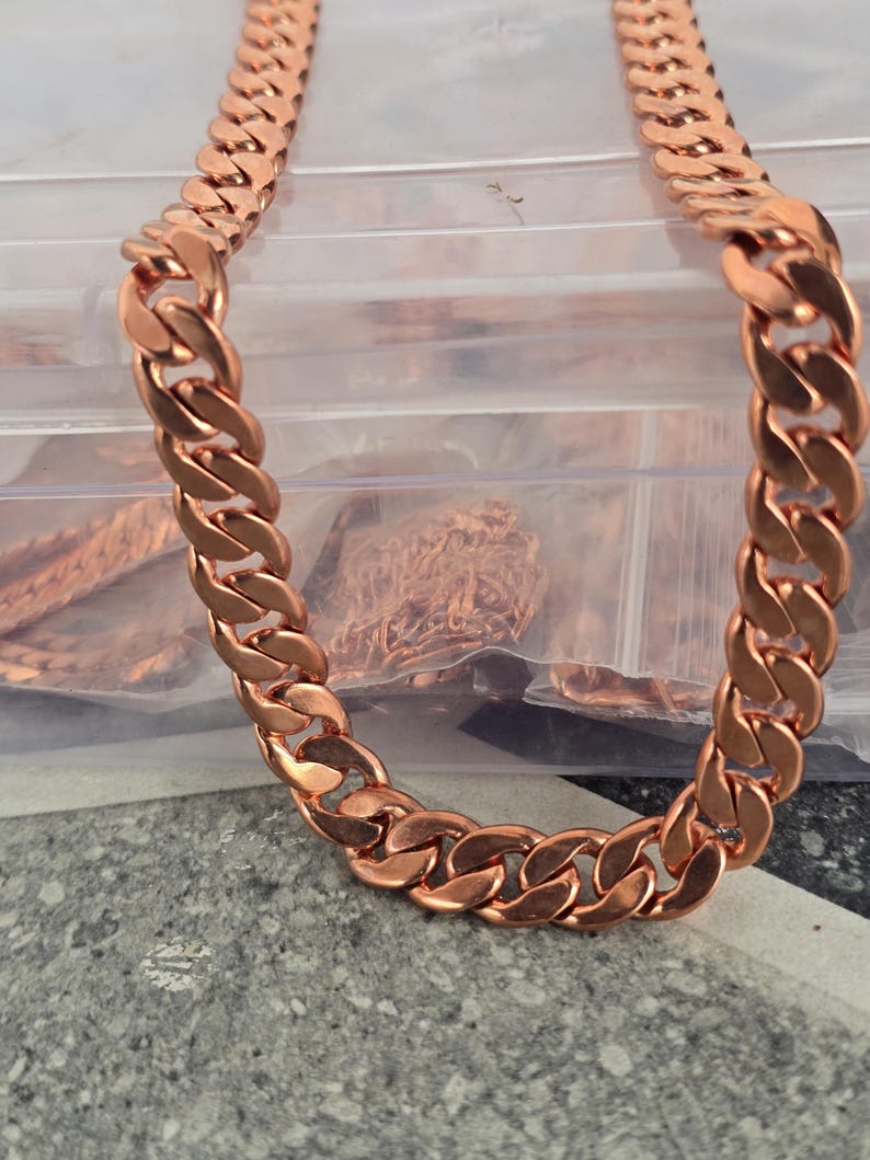 Handmade Pure Copper Chain Necklace, Heavy Solid Bracelet - Etsy