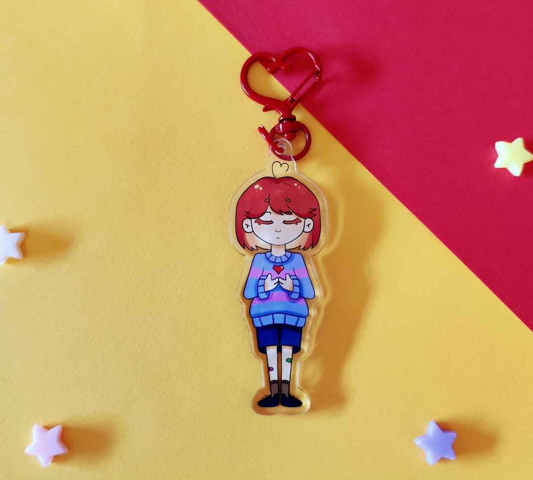 Undertale Frisk and Chara Double Sided Acrylic Keychain, Indie Gamer ...