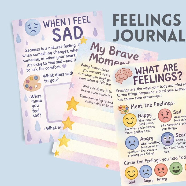 My Feelings Journal for Kids – Printable PDF Emotion Tracker – Daily ...