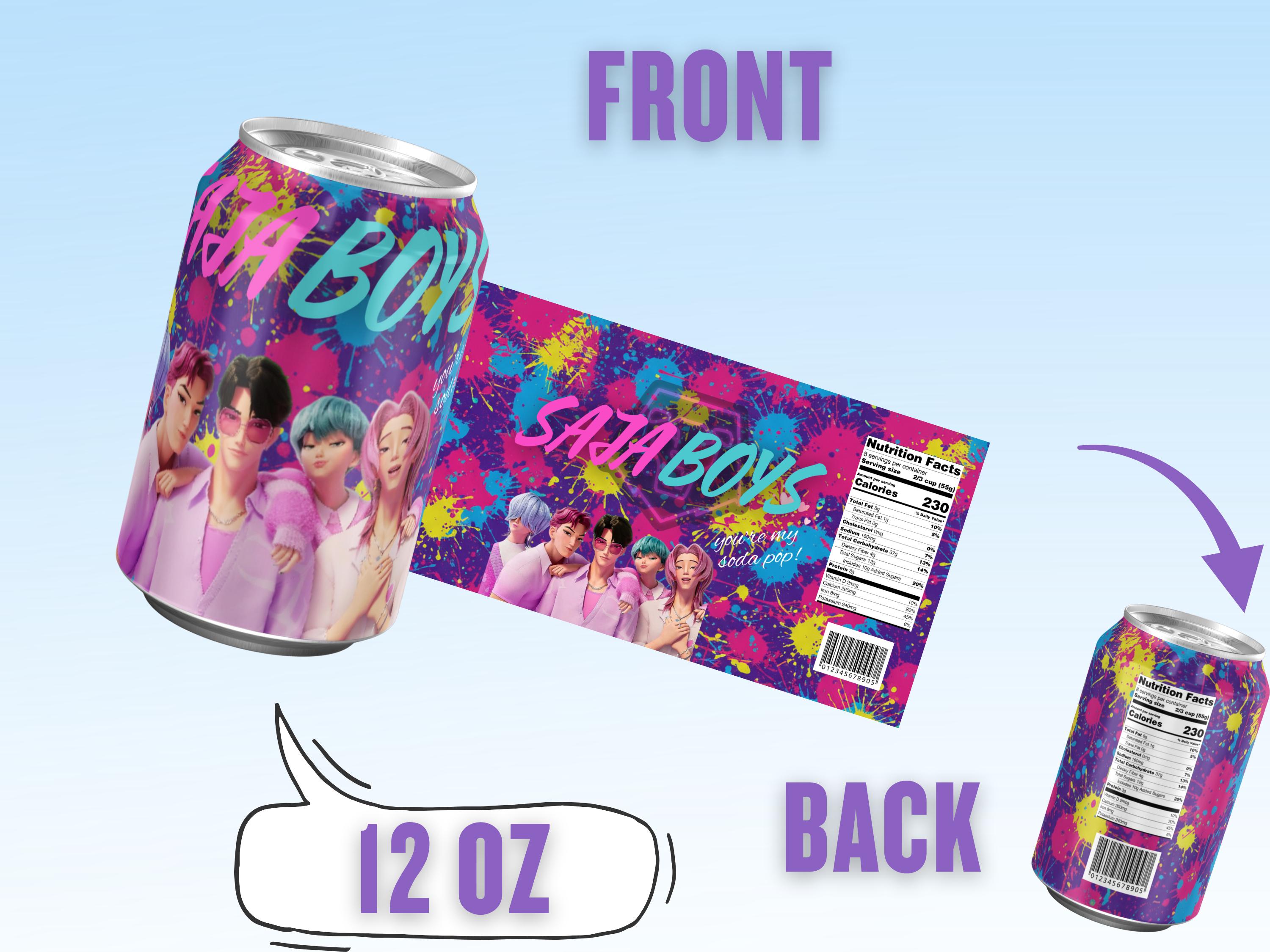Kpop Saja Boys Soda Can Wraps, Cosplay Party Decor (printable, Instant ...