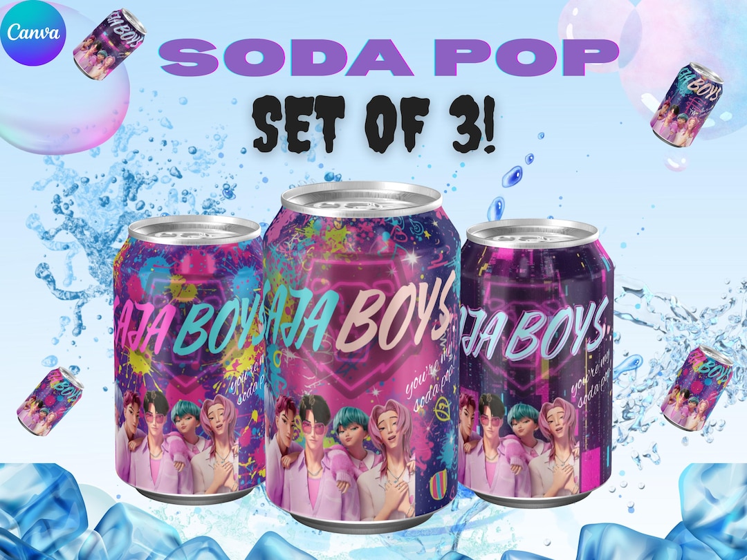 Kpop Saja Boys Soda Can Wraps, Cosplay Party Decor (printable, Instant ...