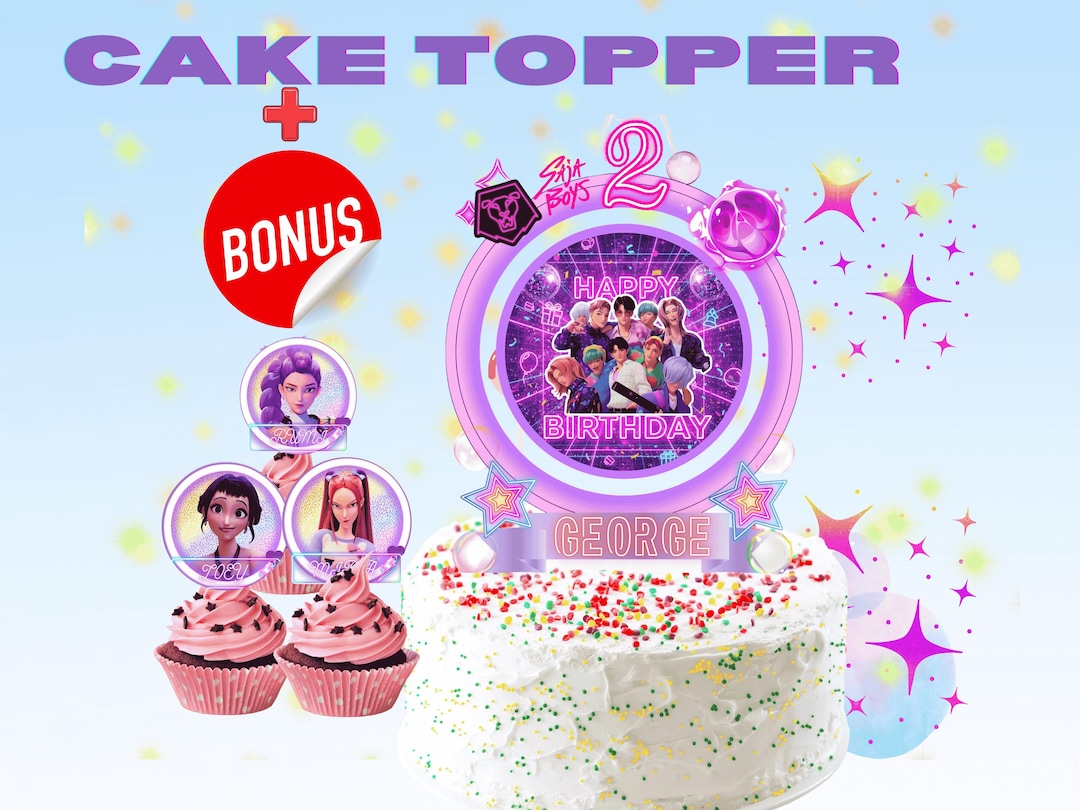 Editable K-pop Cake Topper & Cupcake Toppers: Printable Birthday Decor ...