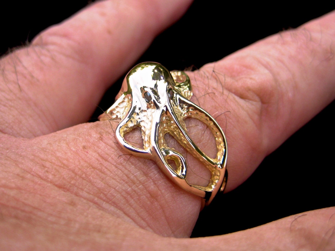 A Golden Octopus Ring for Men. - Etsy