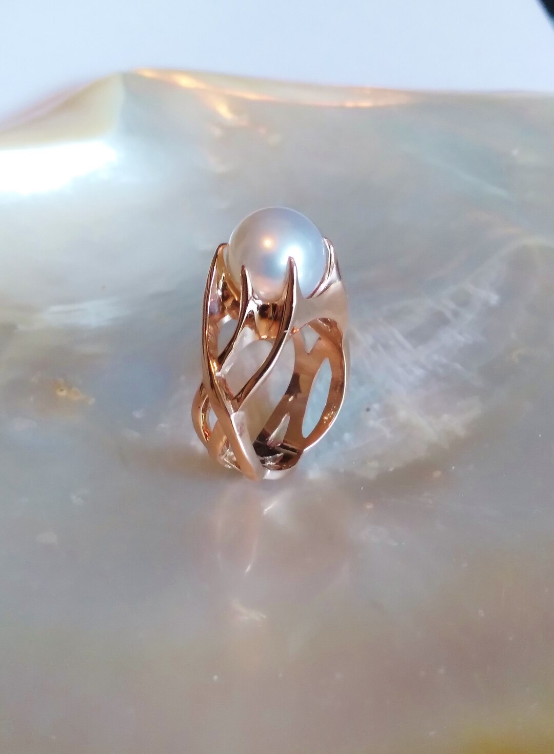 Liquid Fire Ring in 14kt Rose, White or Yellow Gold Titled aquos With ...