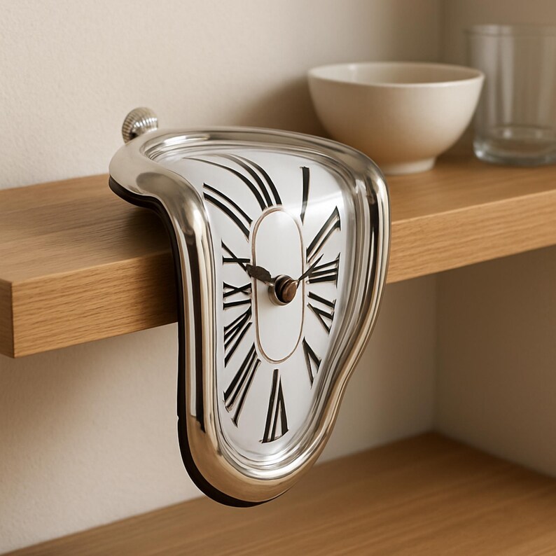 Surrealist Melting Clock: Colorful Desk & Shelf Decor - Etsy