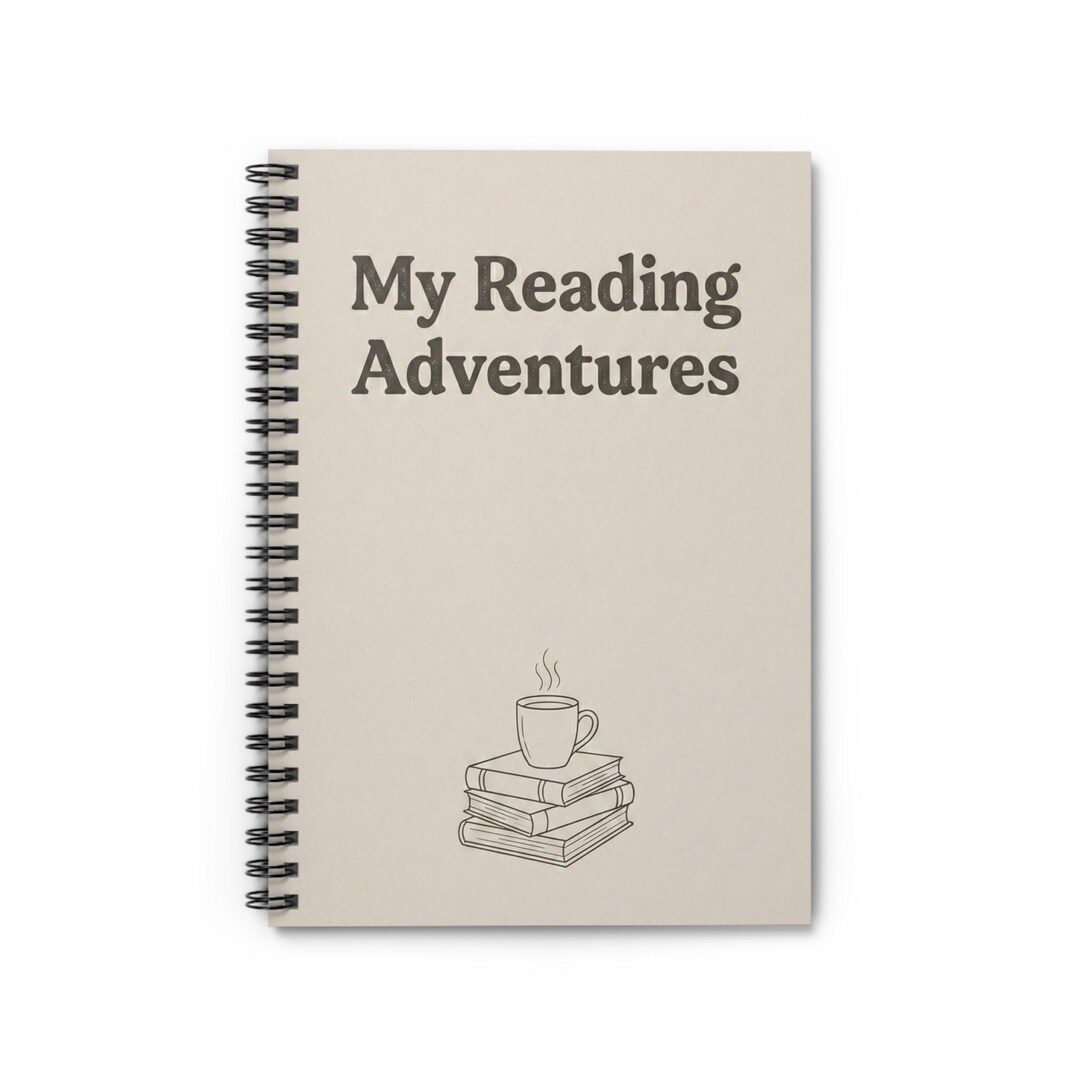 My Reading Adventures Notebook | Spiral Ruled Journal, Book & Coffee ...