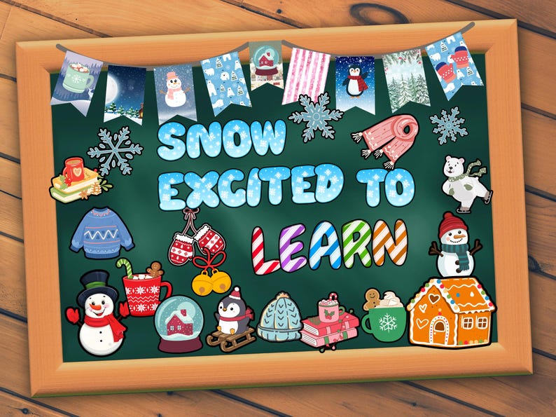 Winter Snowman Bulletin Board Kit Letter: December Classroom Decor ...