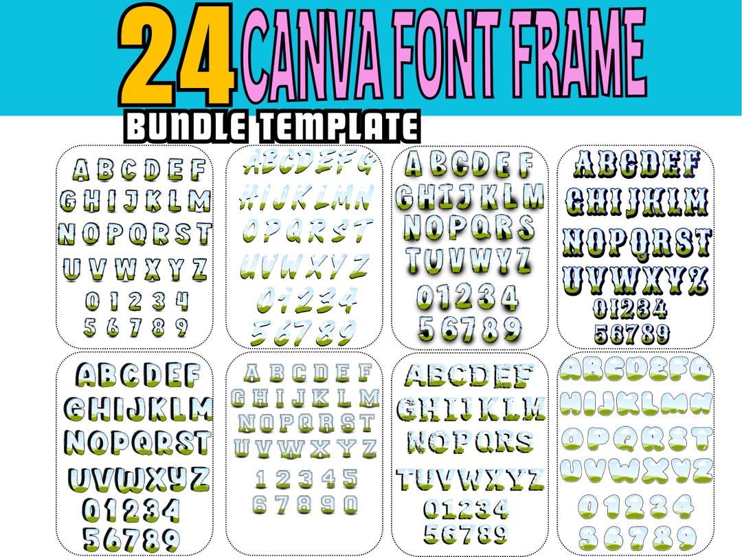 Canva Alphabet Frame Doodle Letters Set (digital Download) - Etsy