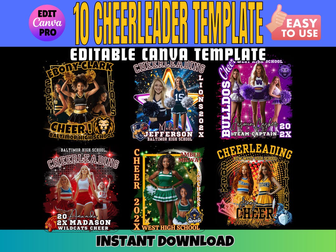Cheerleader Poster Canva Template Cheer Dance Designs: Senior Night ...