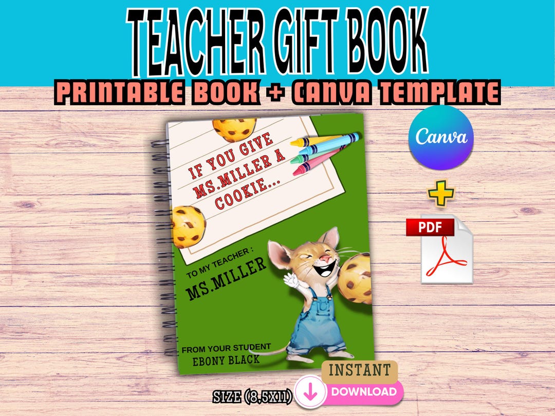 If You Give Your Teacher a Cookie PDF Book and Editable Printable ...