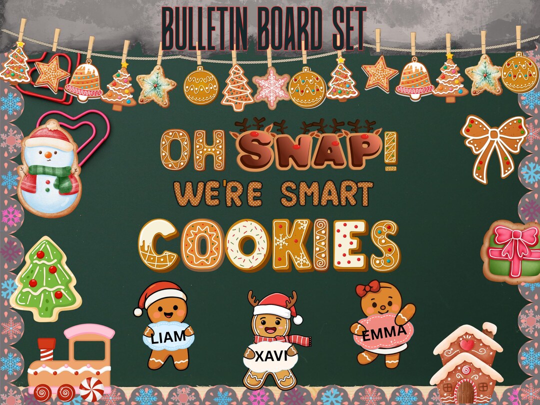 Gingerbread Bulletin Board Kit Classroom Decor: Xmas Class Door Decore ...