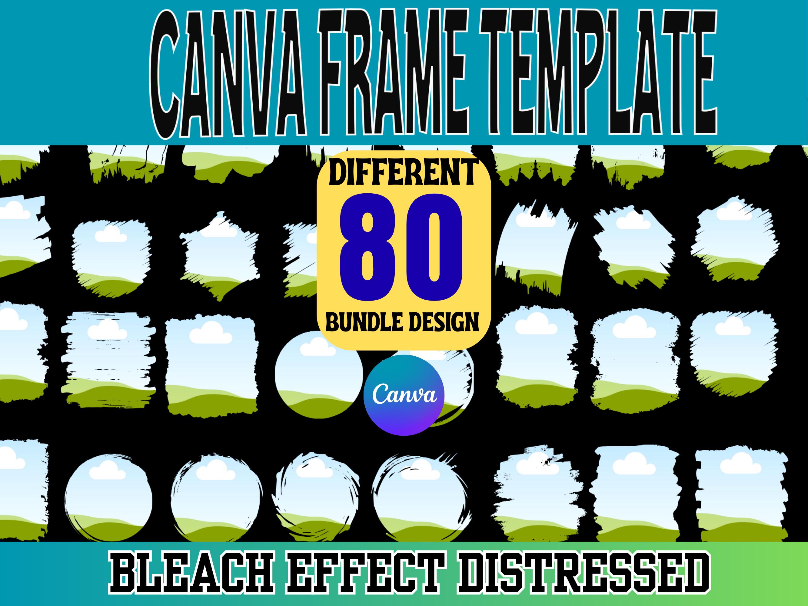 Bleach Effect Distressed Canva Frames Bundle: Drag & Drop Photo ...