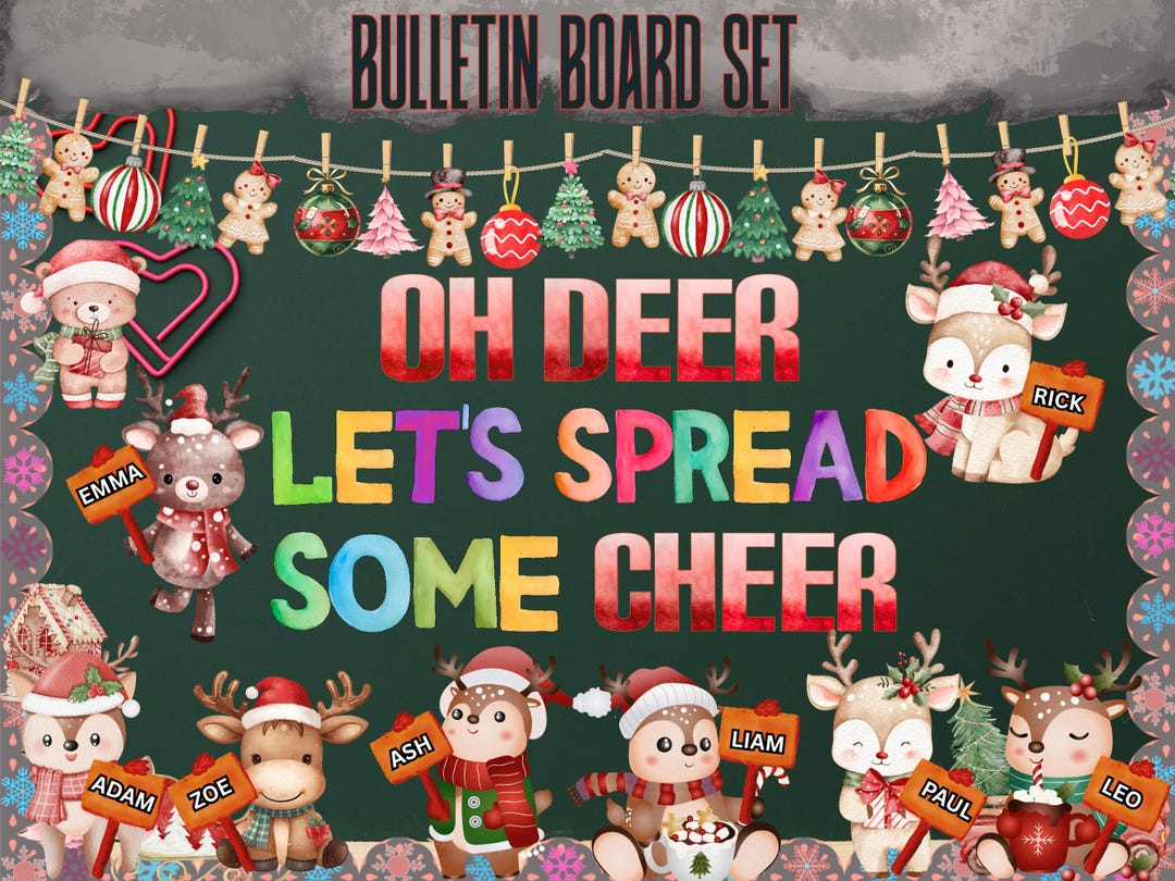 Rudolph Reinder Christmas Bulletin Board Set: December Classroom Door ...