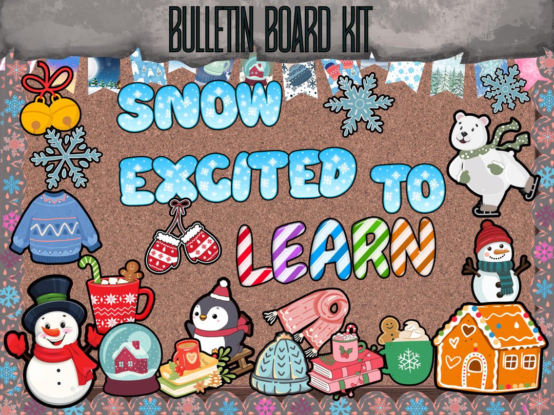 Winter Snowman Bulletin Board Kit Letter: December Classroom Decor ...