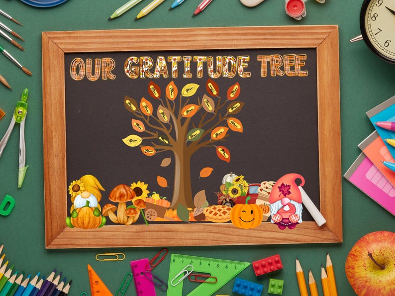 Printable Gratitude Tree: Thanksgiving Classroom Bulletin Board ...