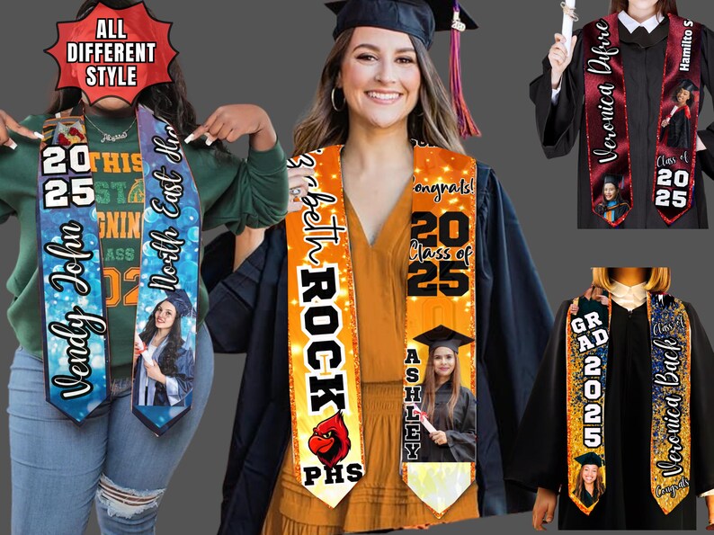 Graduation Sash 2026 Grad Stole Template Canva Class of 26 Graduate ...