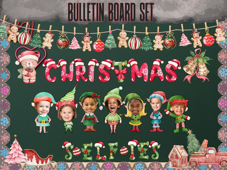 Christmas Bulletin Board Classroom Decor: Holiday Class Door Decor ...
