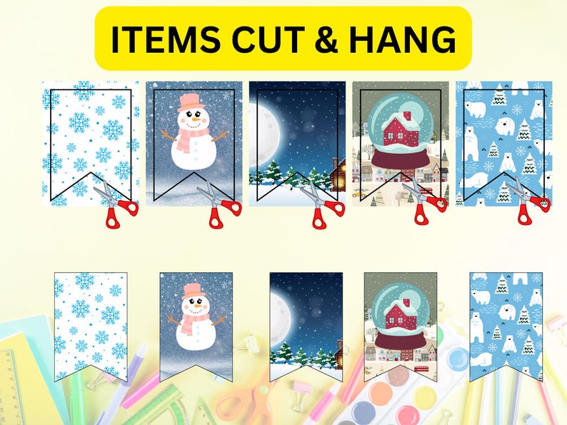 Winter Bulletin Board Kit Printable Set: December Classroom Decor ...