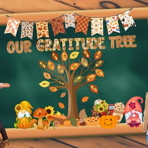Printable Gratitude Tree: Thanksgiving Classroom Bulletin Board ...