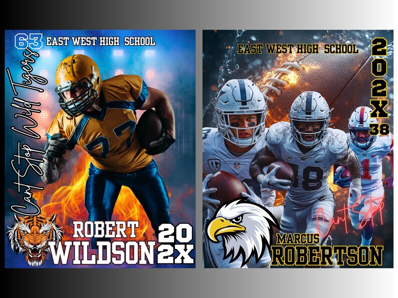 Editable Football Poster Canva Template, Senior Memory Mate, Sports ...
