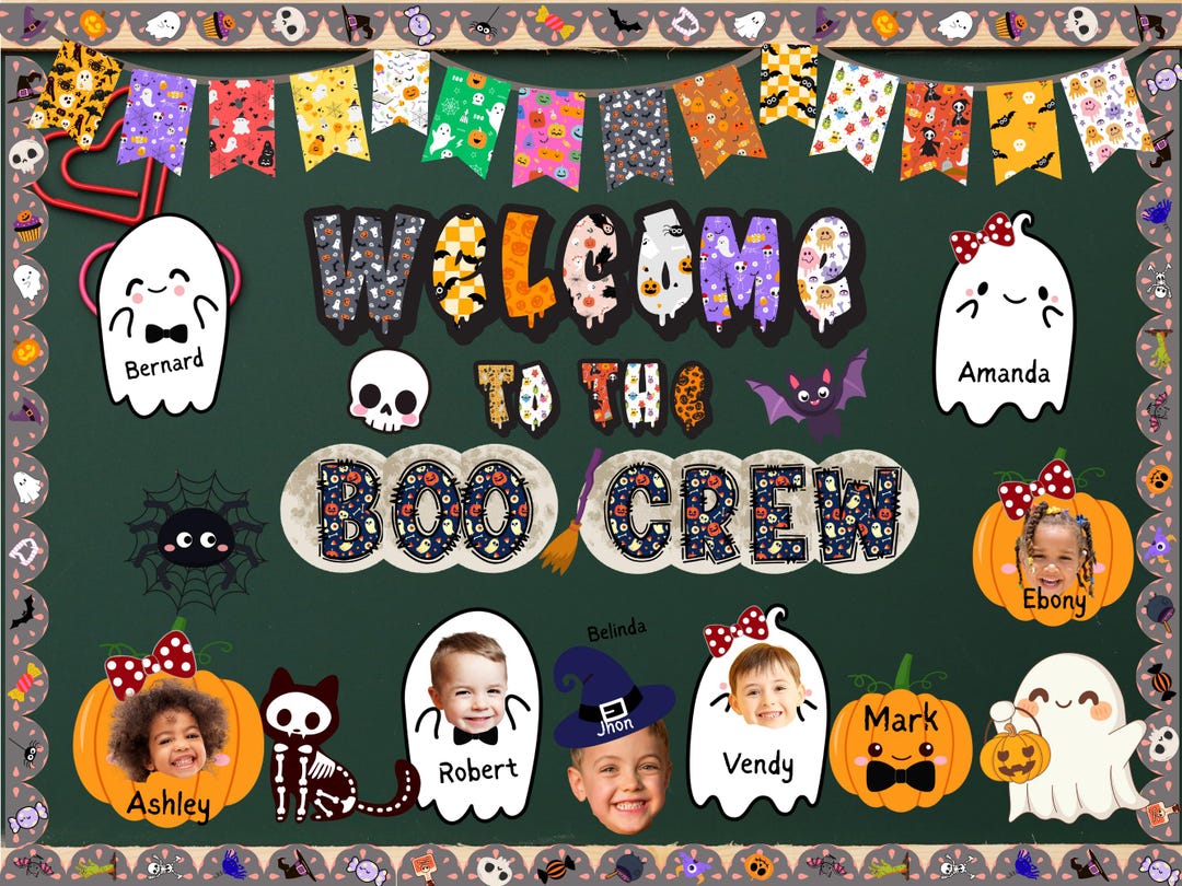 Halloween Bulletin Board Kit: Ghost, Skeleton Classroom Decor (PDF ...