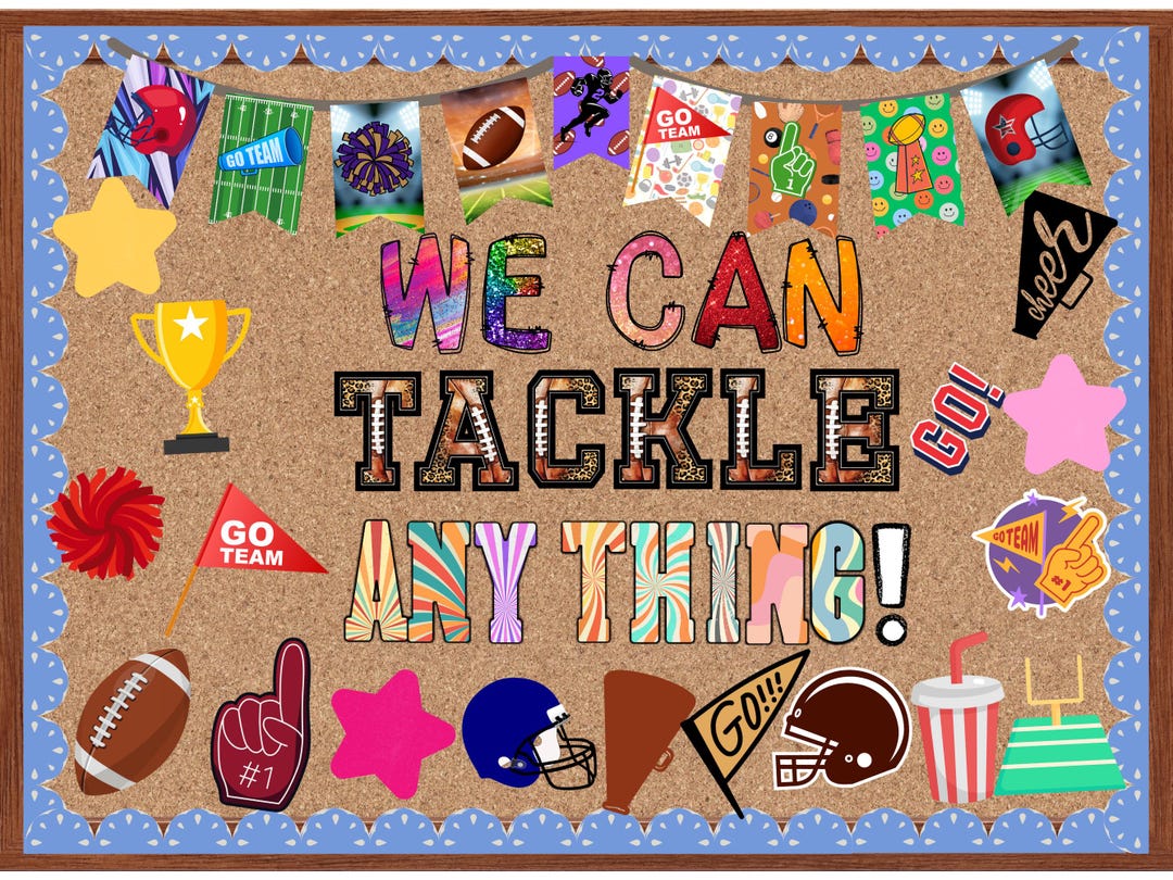 Football Classroom Bulletin Board Kit, Sports Decor (digital Download ...