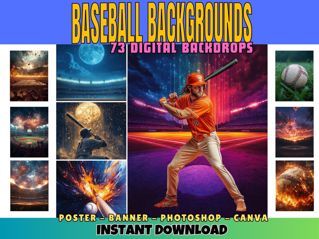Baseball Stadium Photography Backdrops: Senior Night Sports Overlays ...