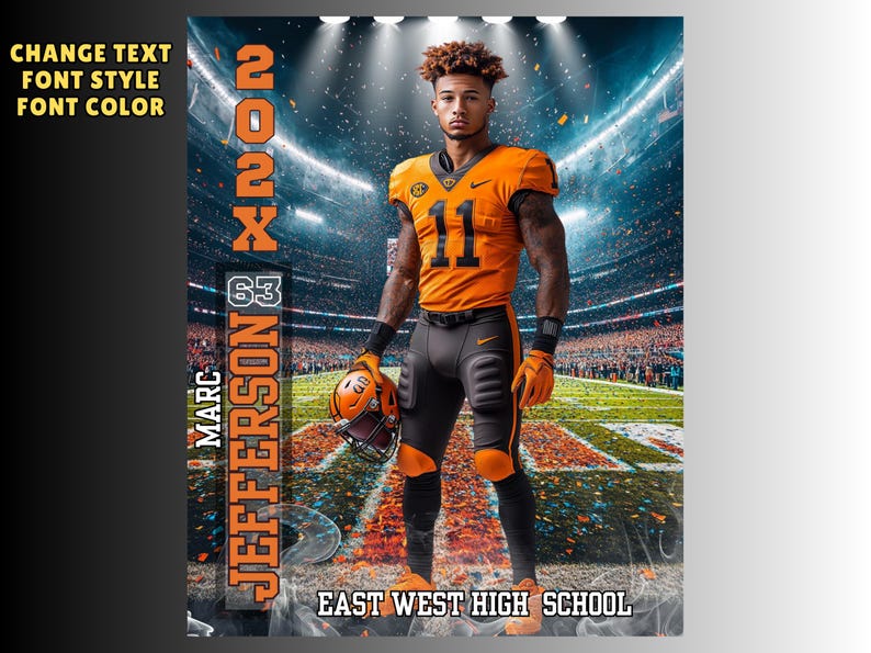 Editable Football Poster Canva Template, Senior Memory Mate, Sports ...
