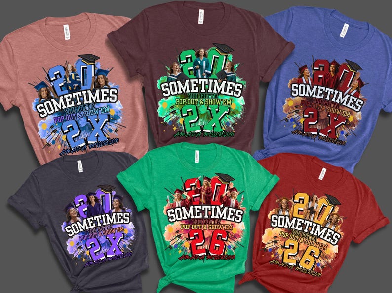 Pop Out and Show Em Grad Canva Template Graduation 2026 Tshirt Design ...