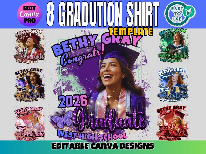 Class of 2026 Graduation Shirt Template Senior Graduate Congratulation ...