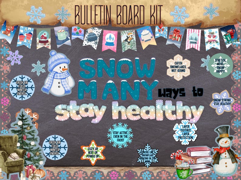 Mental Health Winter Bulletin Board Kit Digital File: Printable Snowman ...