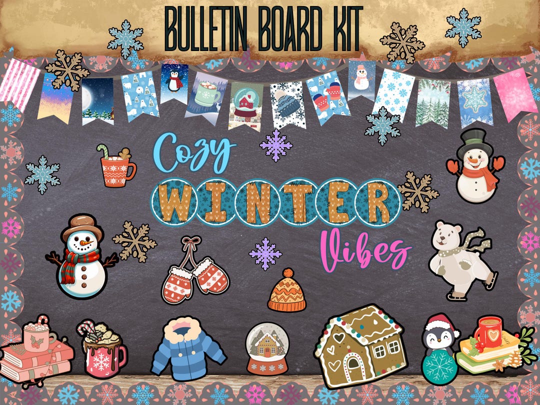 Trendy Winter Bulletin Board Kit Snowman Holiday Season Theme: January ...