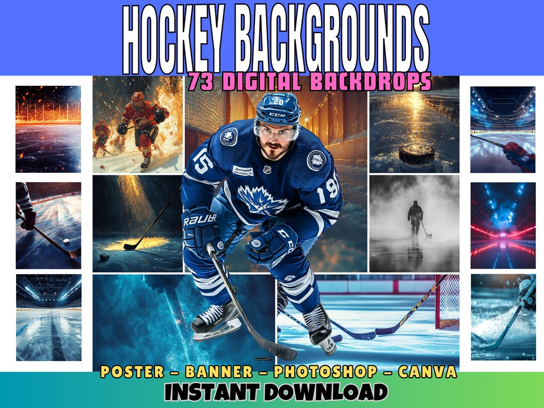 Ice Hockey Backdrops Digital Backgrounds, Sports Senior Sport Poster ...
