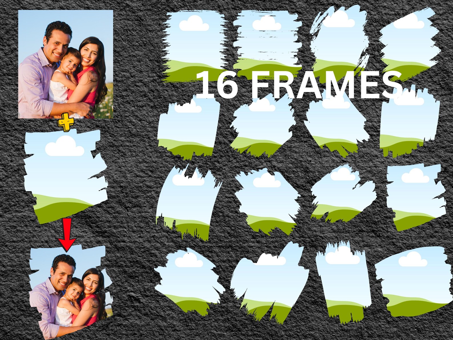 Bleach Effect Distressed Canva Frames Template (digital Download) - Etsy