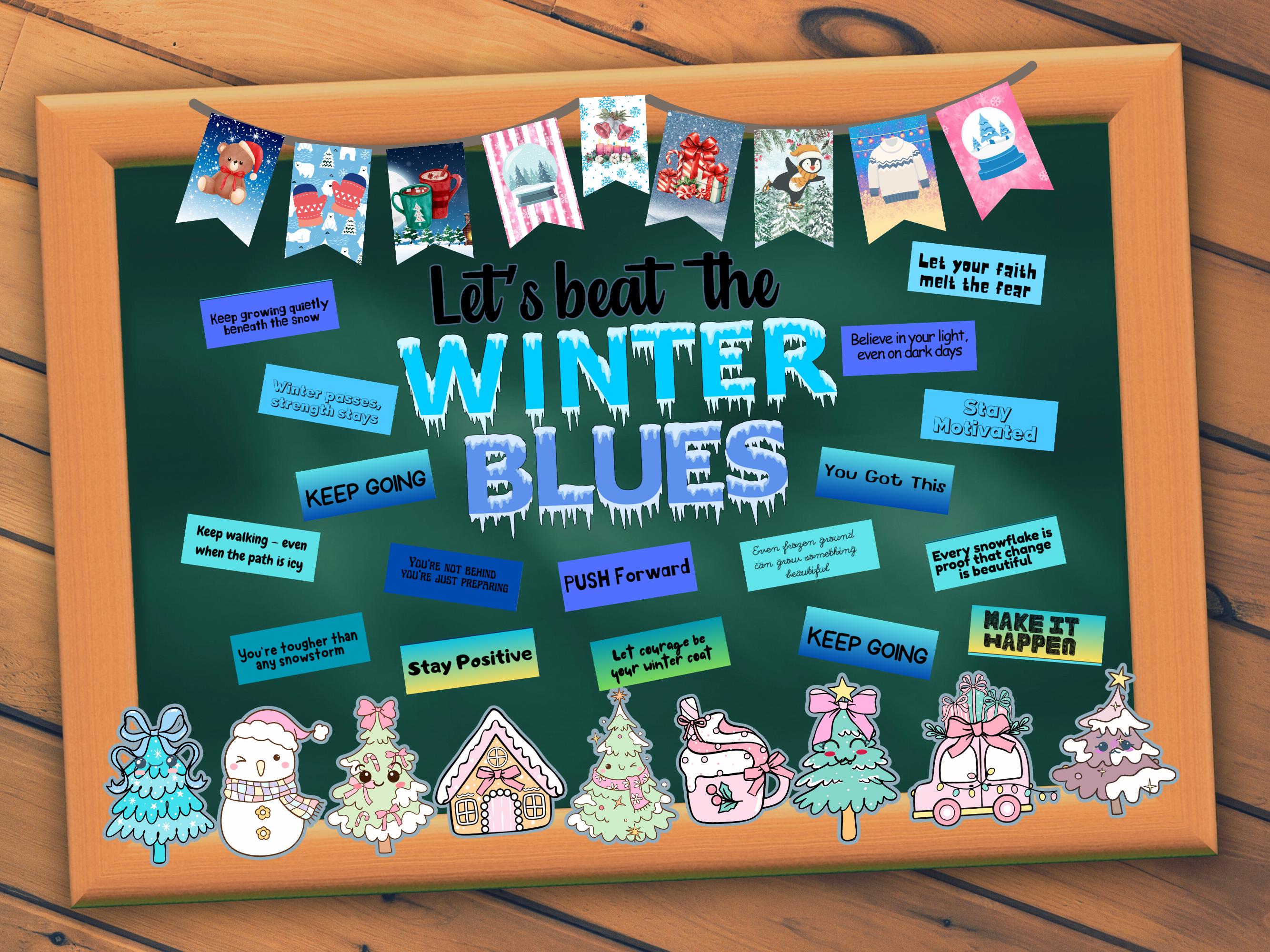 Winter Bulletin Board With Self Care Kit: PDF Class Decor, Elemantary ...