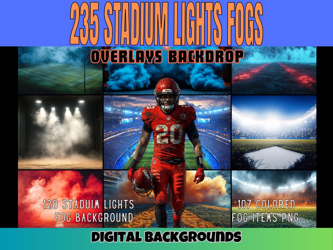 Sports Stadium Lights Fog Overlays, Photography Backdrops, Digital ...