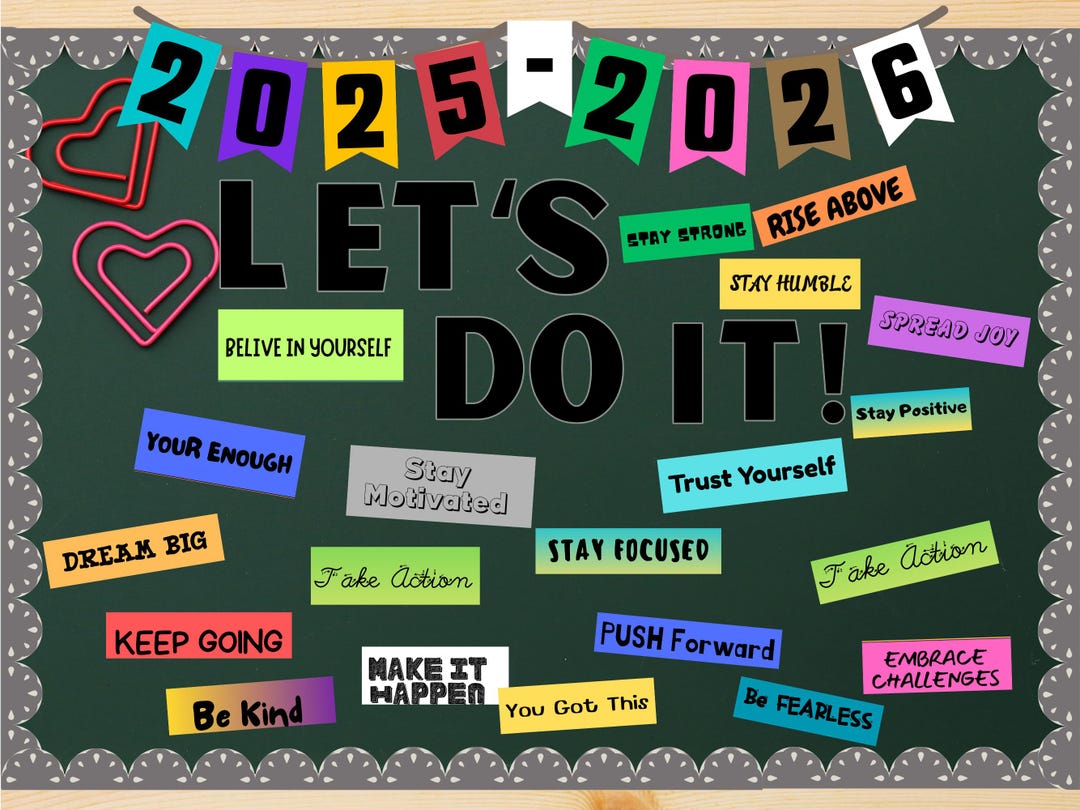 Back to School Bulletin Board Kit 2025 Lets Do It, Printable Kit to ...