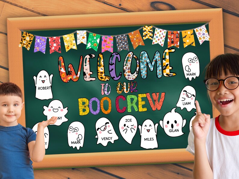 Printable Bulletin Board Decor Halloween Kit, Halloween Boo Crew ...